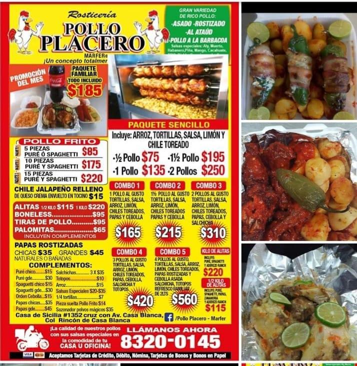 Menu at Pollo Placero restaurant, San Nicolás de los Garza, Av. Casa Blanca