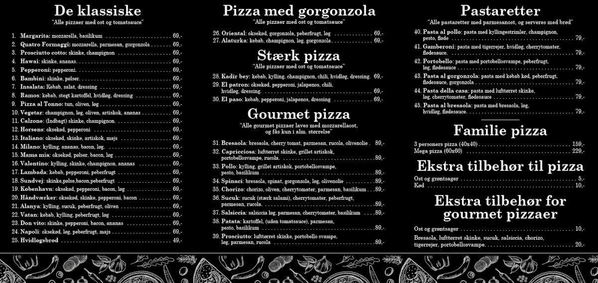 Menu at Ramos Pizza Horsens restaurant, Horsens