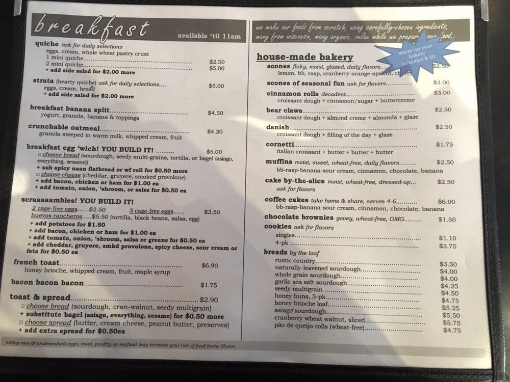 Menu at water house foods cafe, Lake Mills