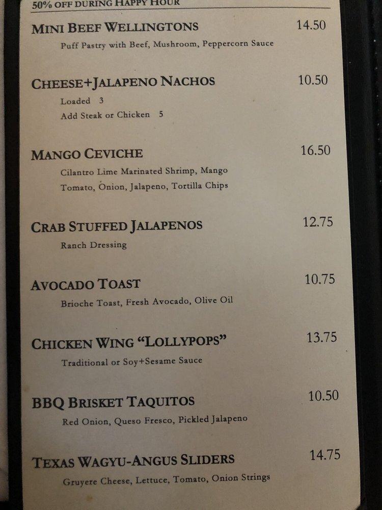 Menu at Al Biernat's steakhouse, Dallas