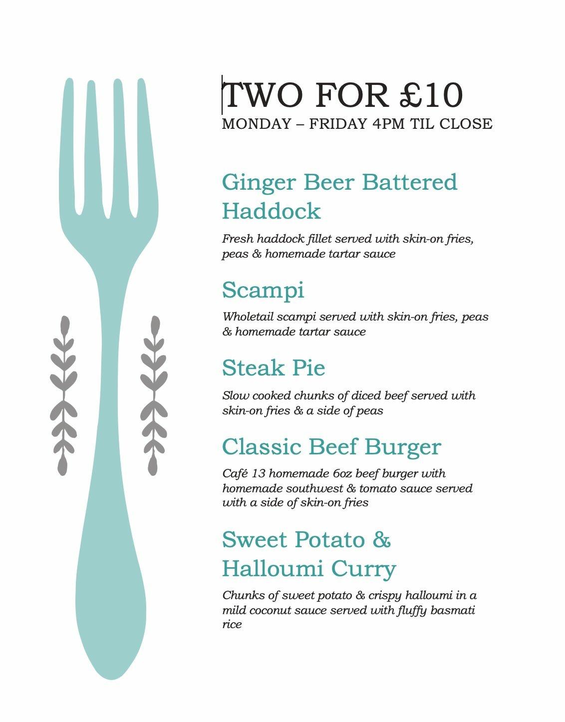 Menu at Cafe 13, Glasgow, 794 Govan Rd