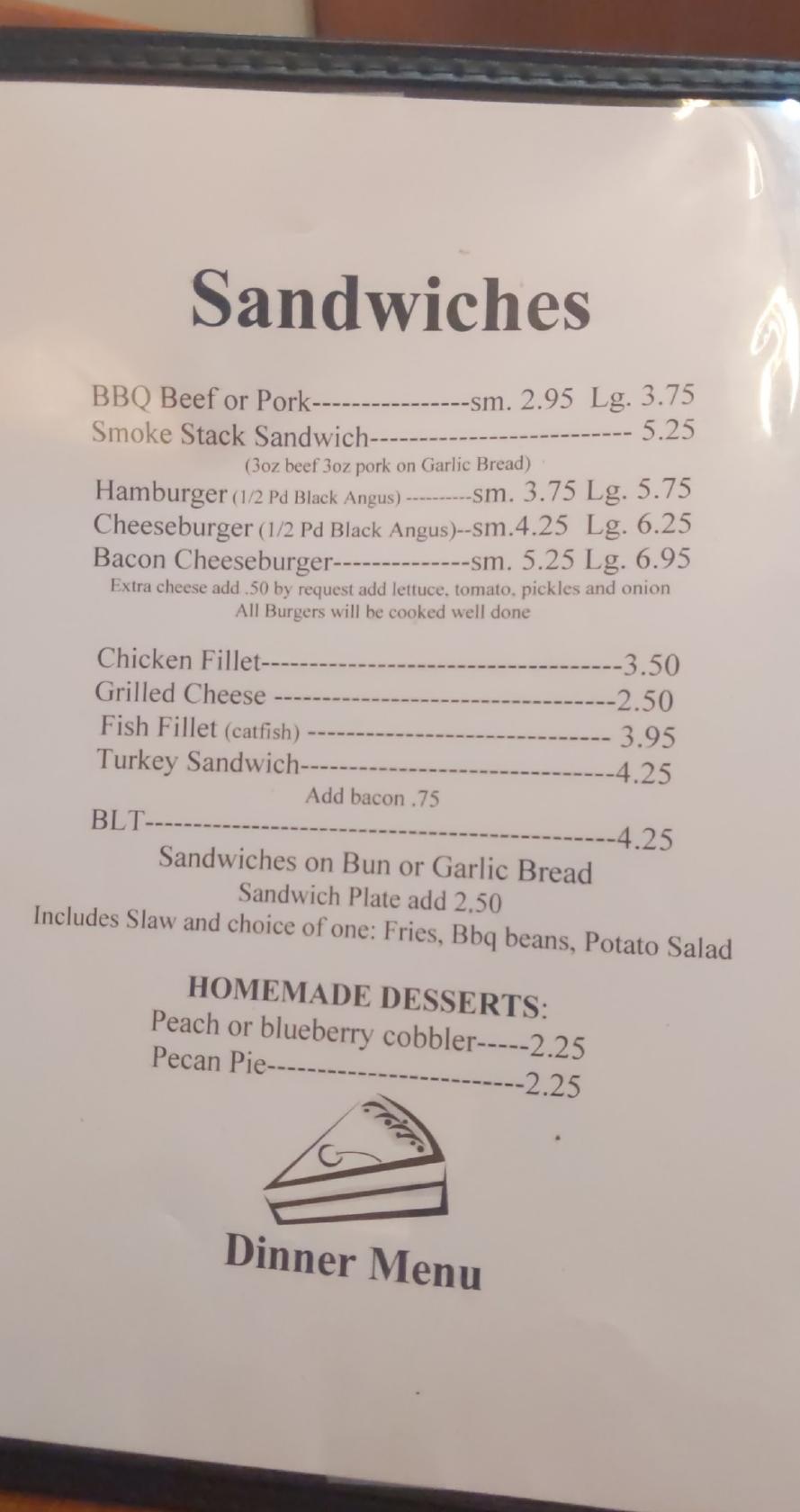 Menu at Goodman's Real Pit BBQ, Perry