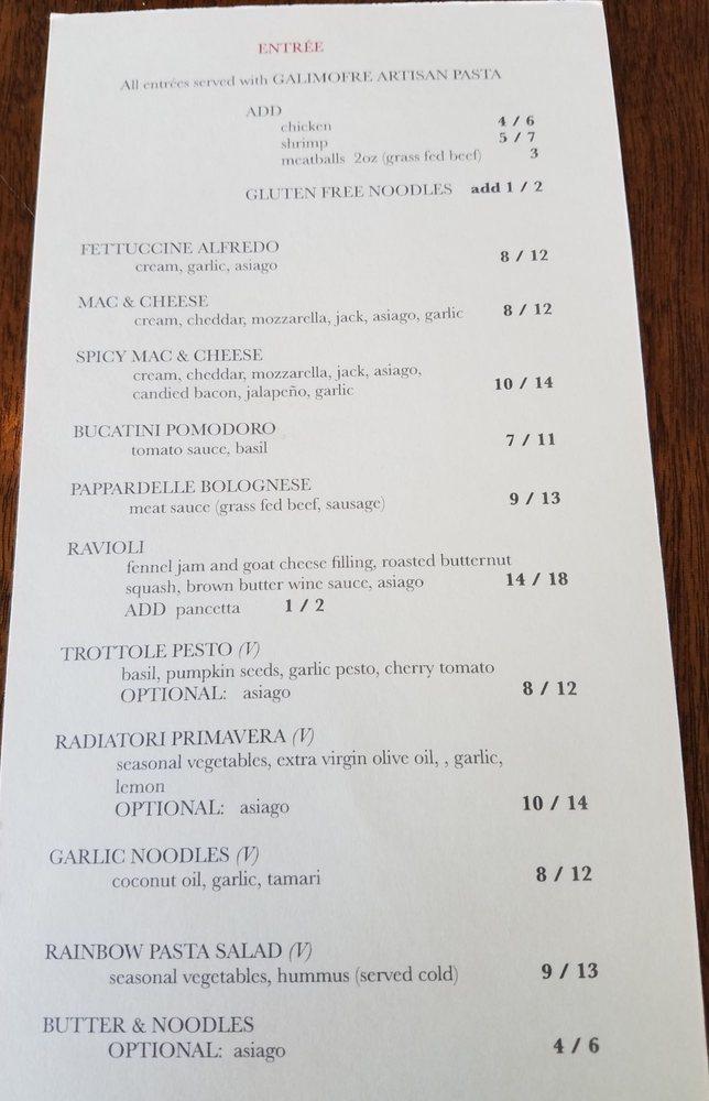 Menu at Italianesque restaurant, Nampa