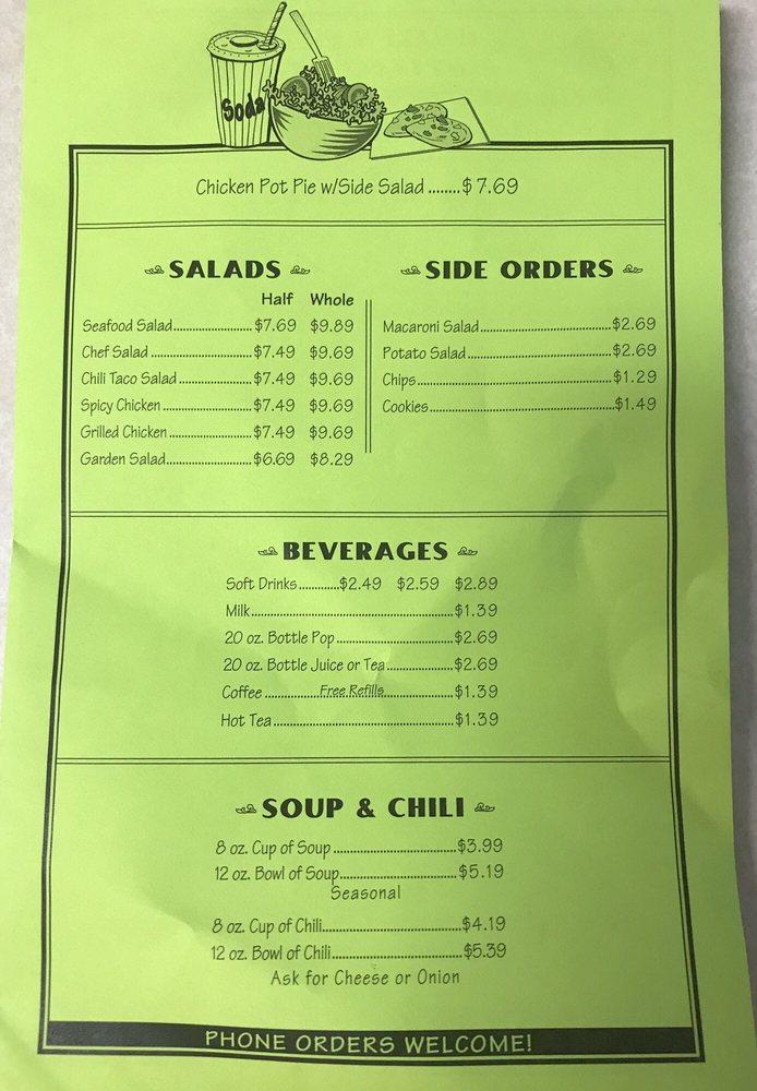 Menu at Mr. Sub pizzeria, Colville