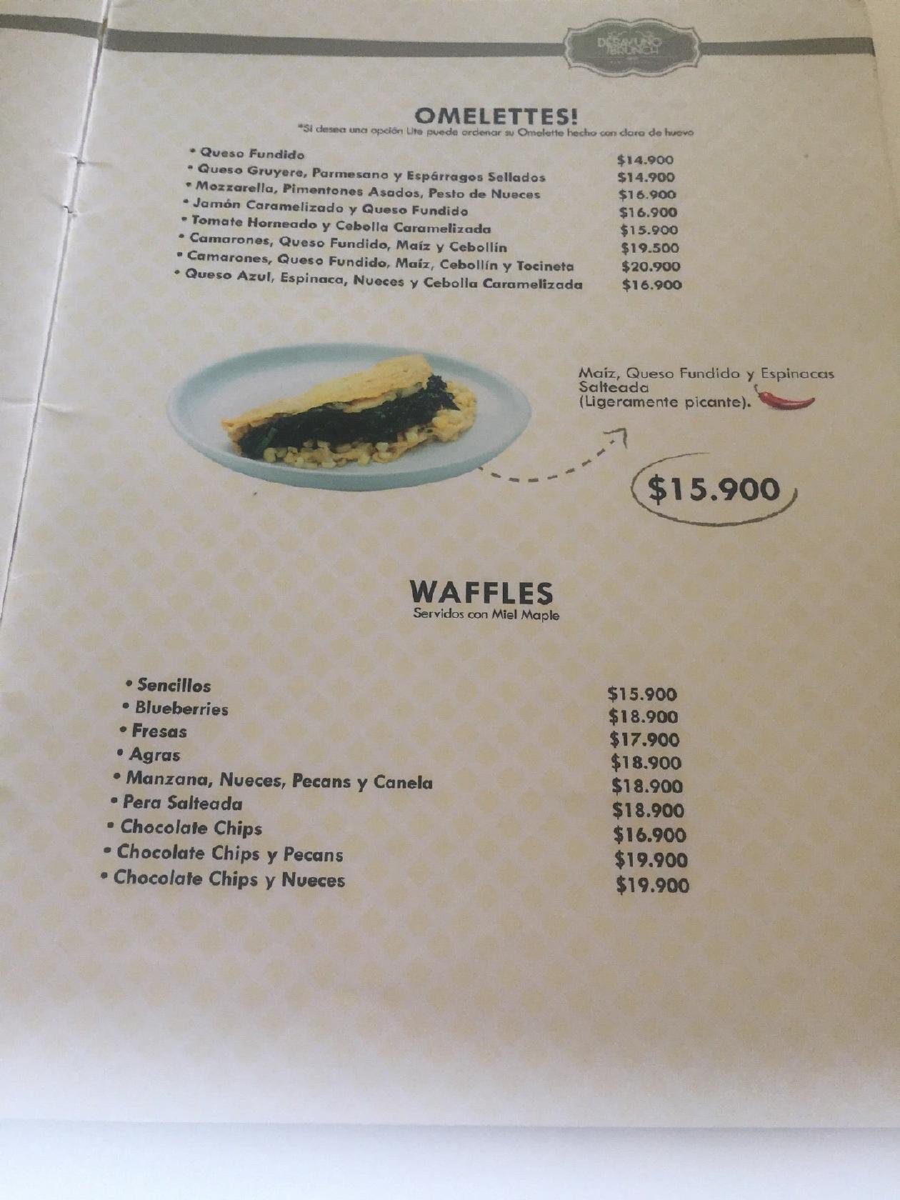 Carta de Nancy Cabrera Restaurante Repostería, Barranquilla