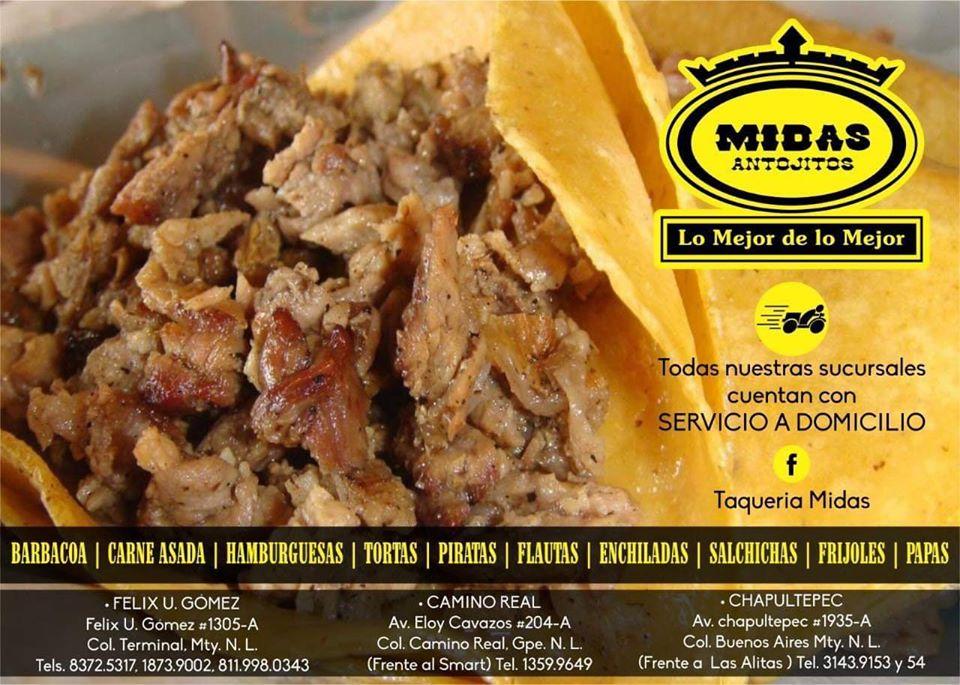 Menu at Midas Antojitos restaurant, Guadalupe