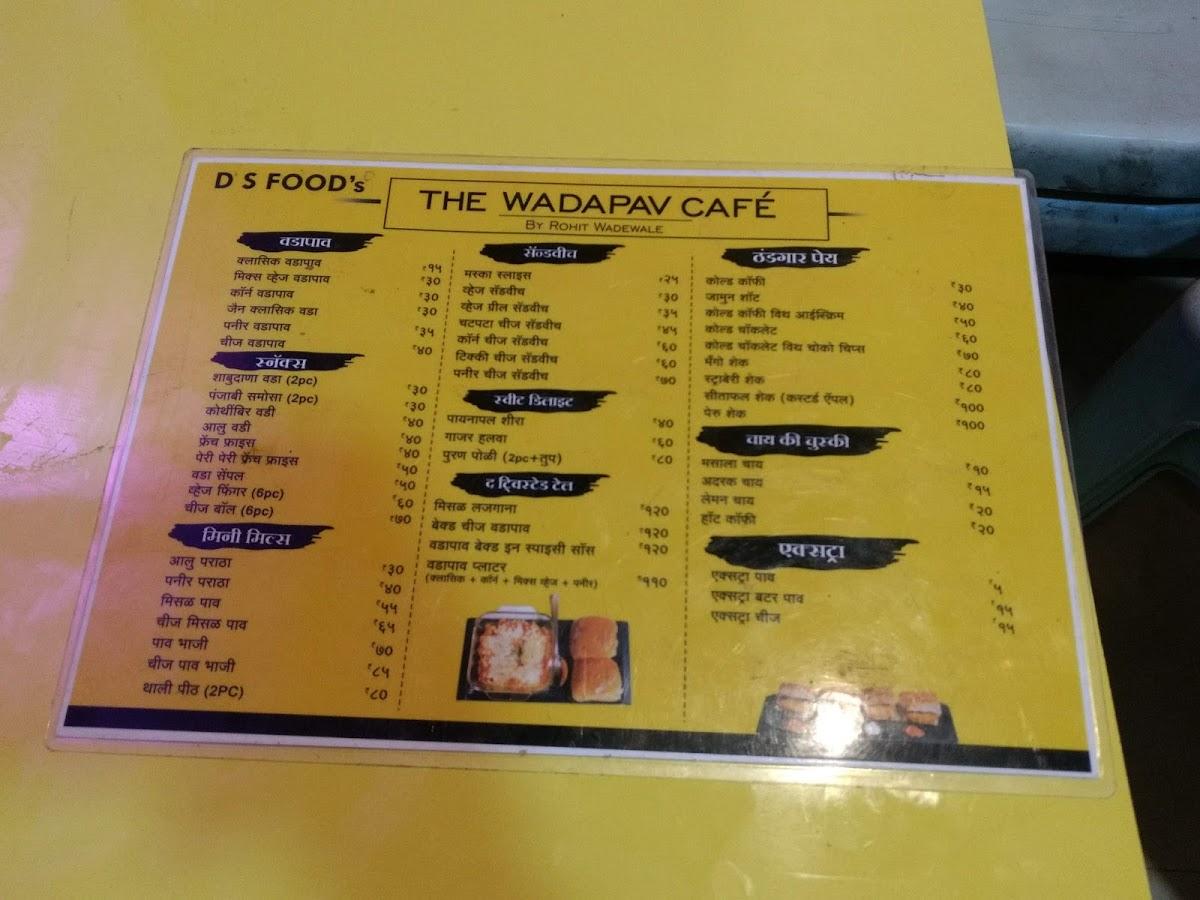 Menu at The Wadapav Cafe, Solapur