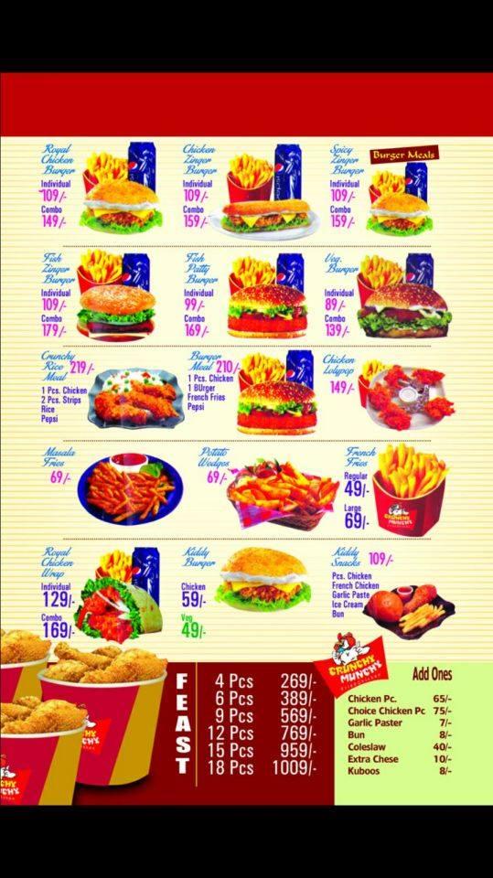 Menu at CRUNCHY MUNCHY, Kallambalam, QQ7Q+V93