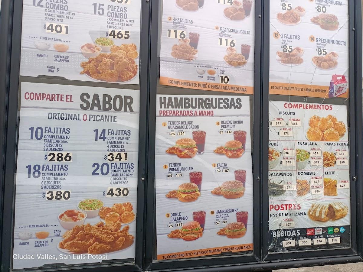 Carta del restaurante Church's Texas Chicken, Ciudad Valles