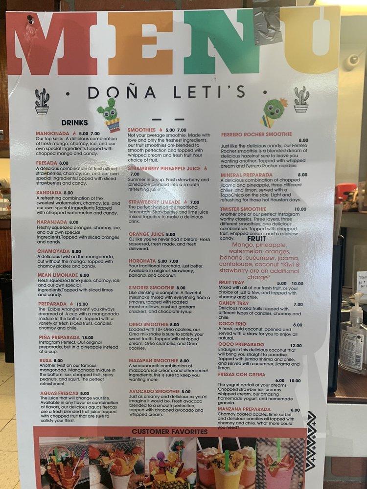 Menu at Doña Leti’s #1 - South Post Oak Location pub & bar, Houston, S ...