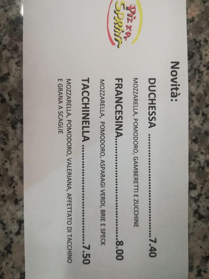 Menu da Pizza Sprint pizzeria, Azzano Decimo