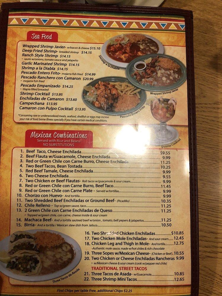 Menu at Susie's Mexican Cafe and Lounge, Tempe, E University Dr