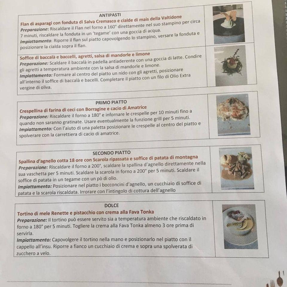 Menu at Botero restaurant, Crema, Via Giuseppe Verdi