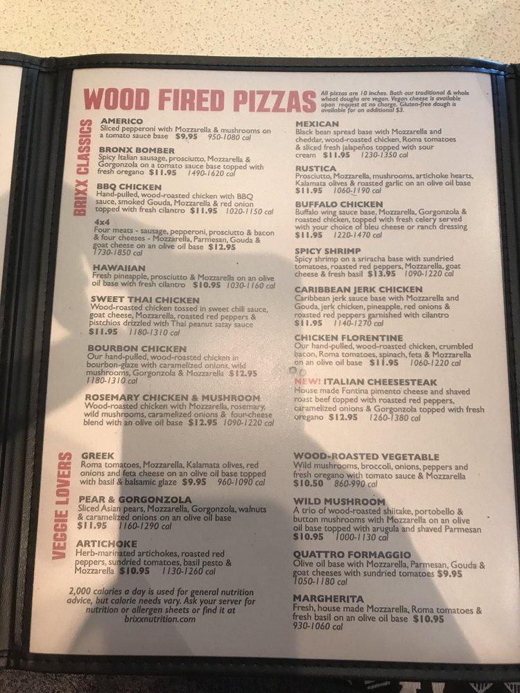 Menu at Brixx Wood Fired Pizza + Craft Bar, Woodbridge