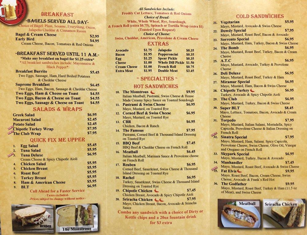 Carta de Deli Mart, San Diego, Dowdy Dr