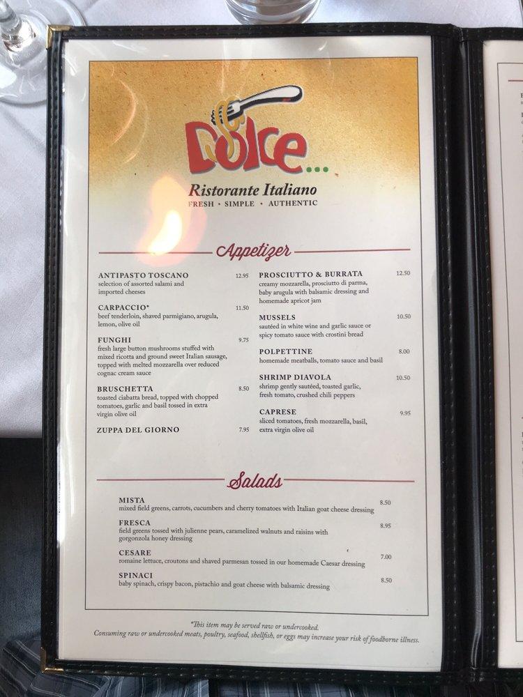 Menu at Dolce Osteria pub & bar, Charlotte