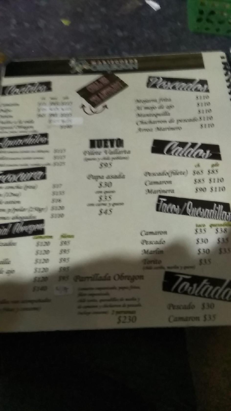 Menu at El Taquito Loco / Mariscos de Obregon restaurant, Ciudad Juarez