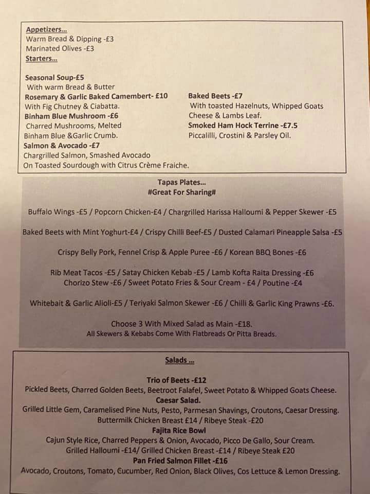 Menu at The Harnser pub & bar, Stalham