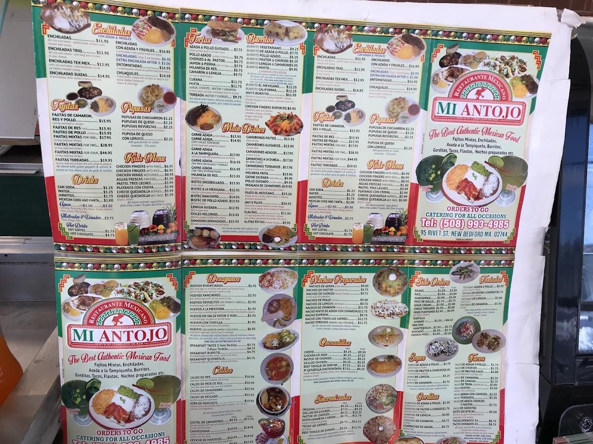 Menu at Mi Antojo Mexican Restaurant Conway, New Bedford, 113 Conway St