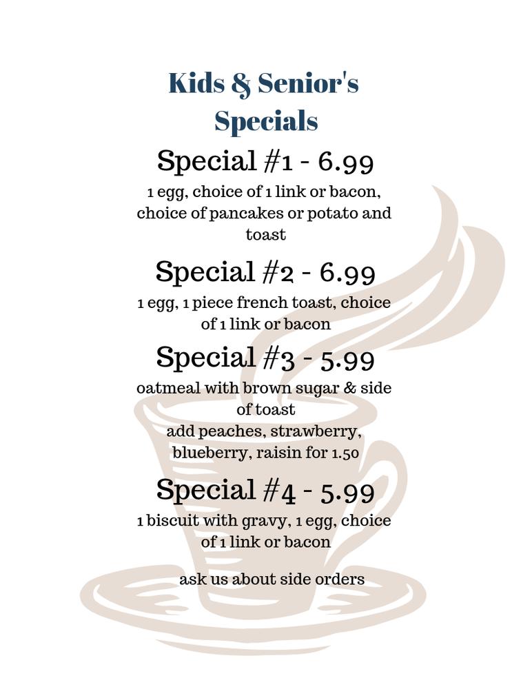 Menu at The Big Elk Restaurant, Sequim, 707 E Washington St