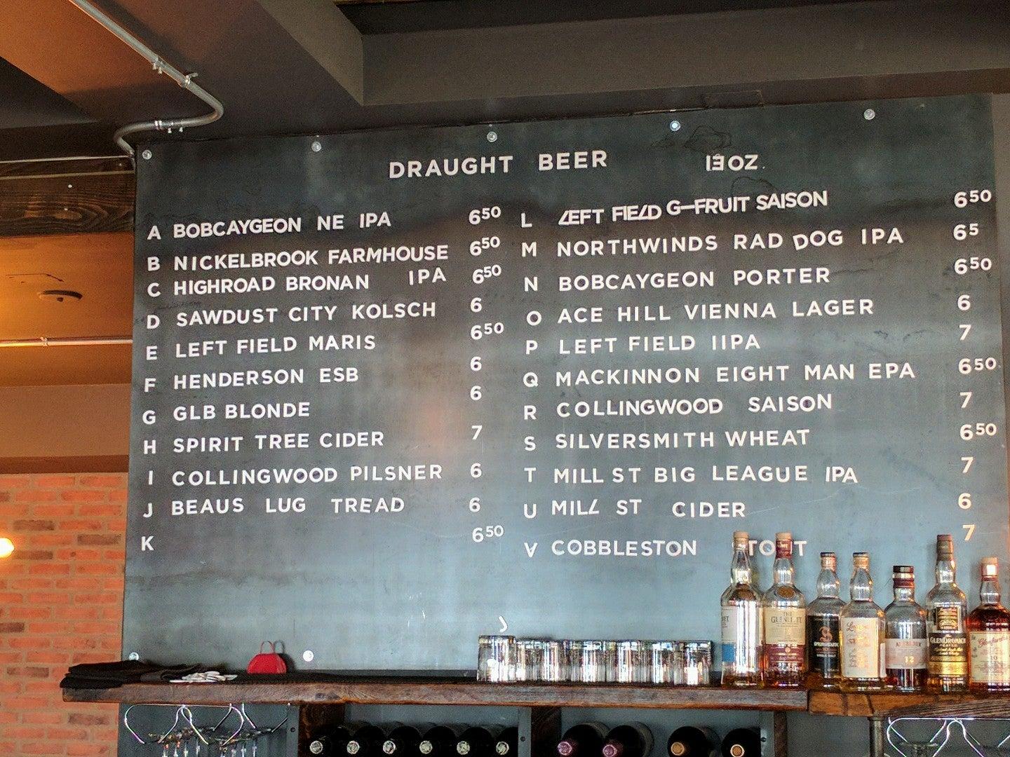Menu at Boxcar Social Harbourfront pub & bar, Toronto, 235 Queens Quay W