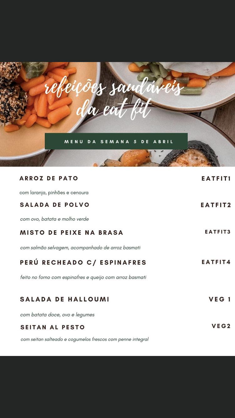 Carta del restaurante EAT FIT, Braga
