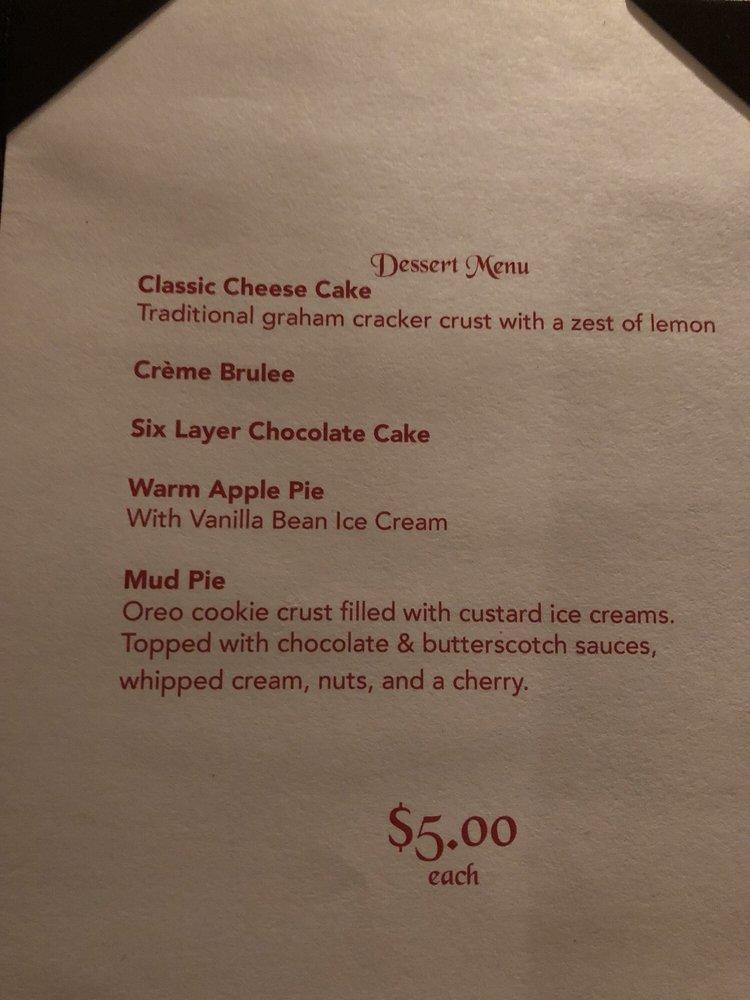 Menu at Moonshadow steakhouse, Laughlin