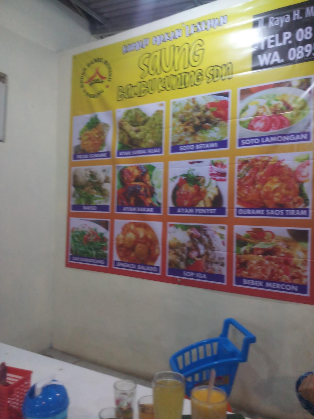 Menu at Saung Bambu Kuning S.D.N restaurant, Bojong Indah