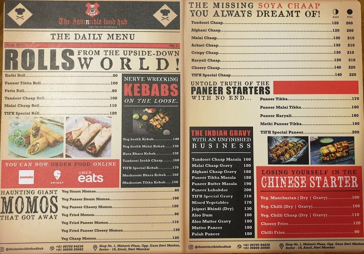 Menu at The Invincible Food Hub, Navi Mumbai