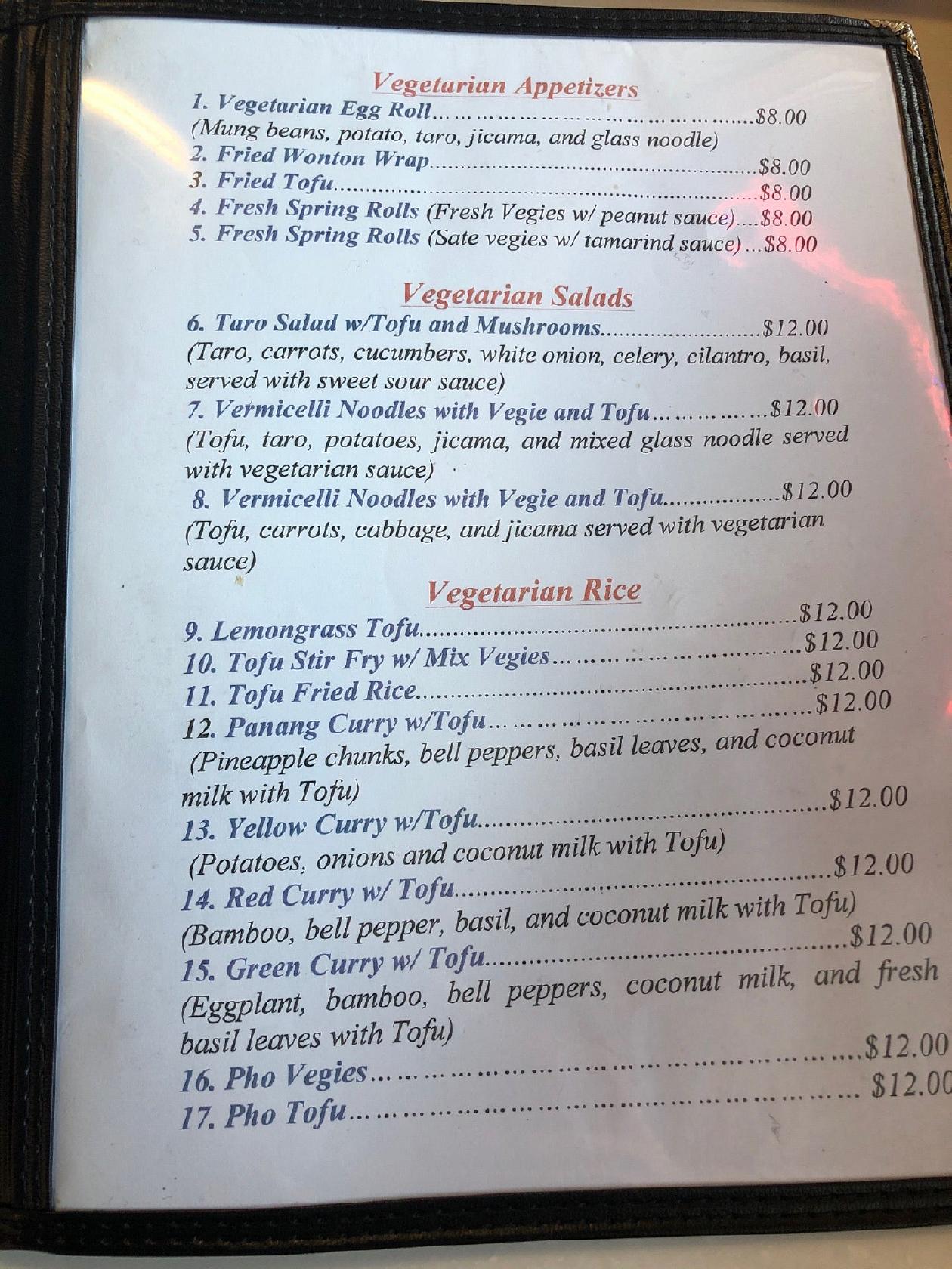 Menu at Pho' Vietnam #8 restaurant, Anchorage, 602 E Fireweed Ln
