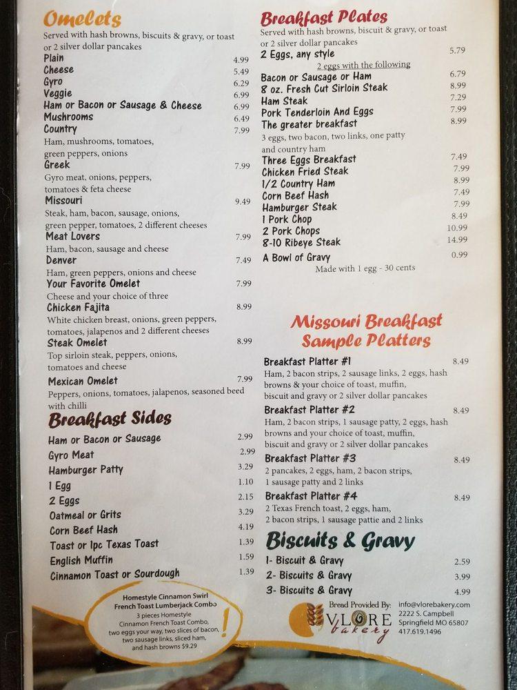 Menu at Carthage Family Restaurant, Carthage