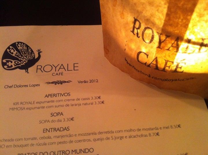 Menu at Royale Café, Lisbon