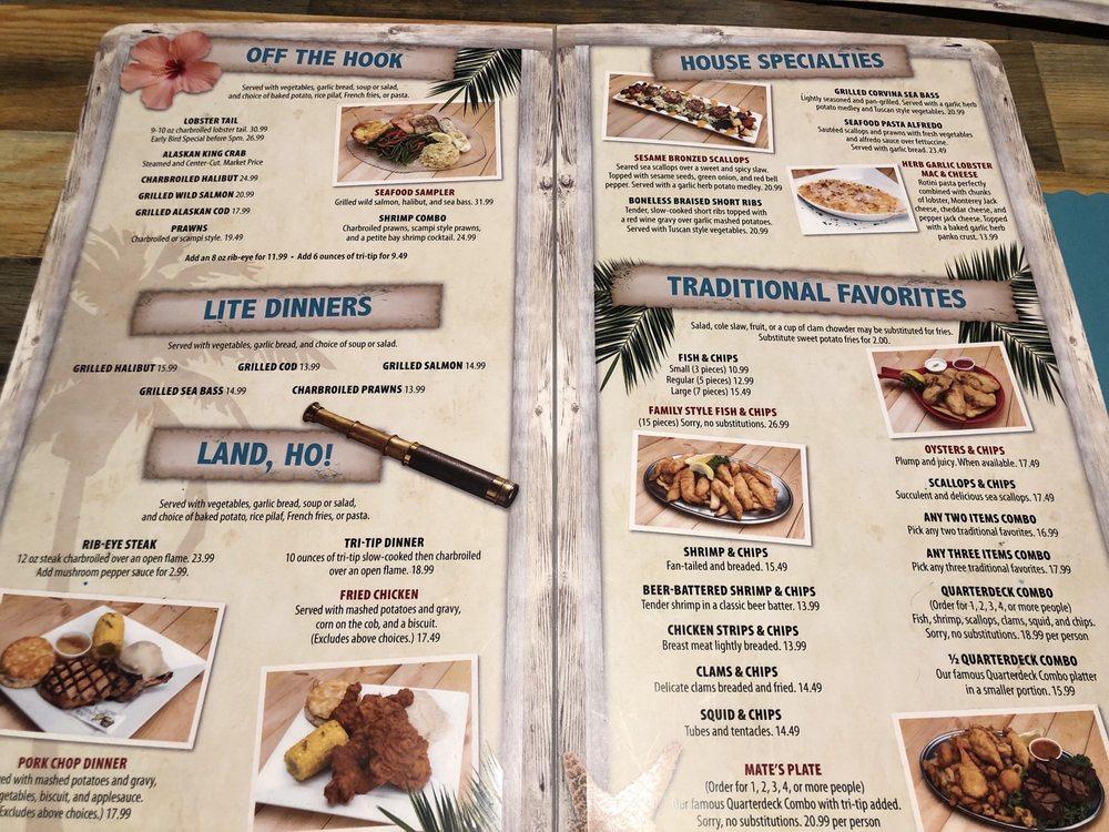 Menu at The Quarterdeck Seafood Bar & Grill, Arroyo Grande