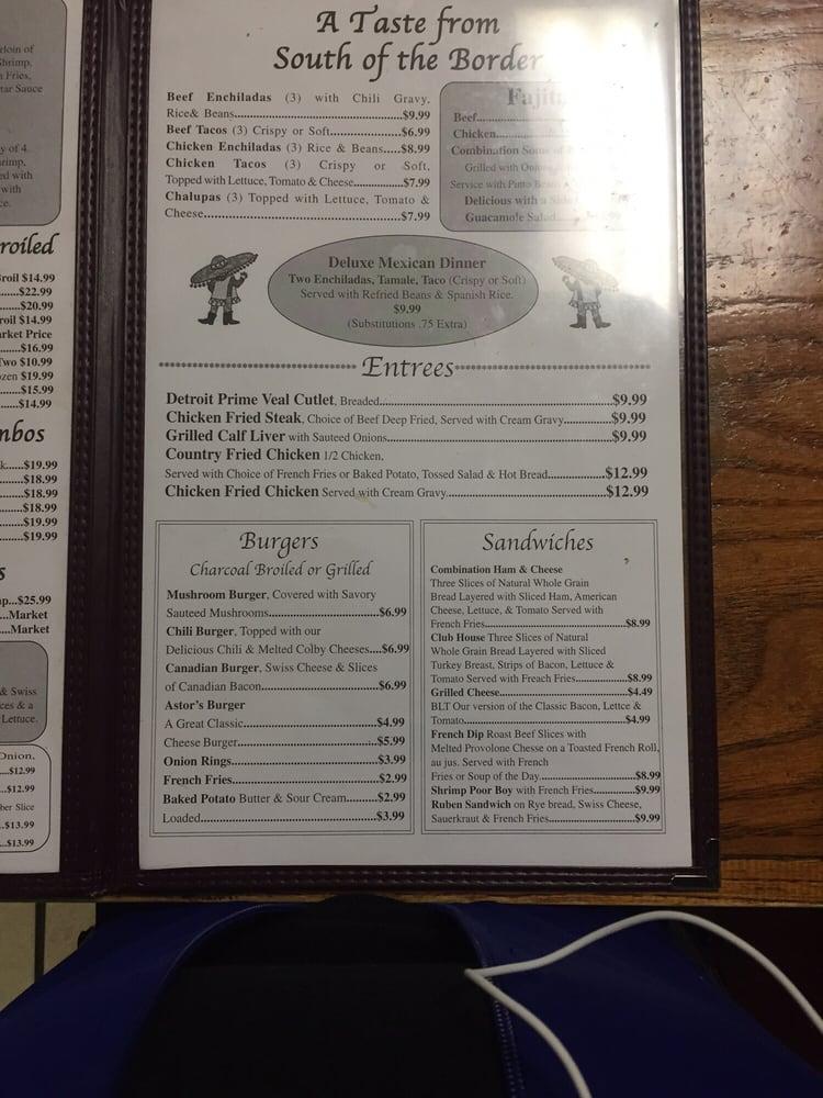 Menu at Astor Restaurant, Corpus Christi