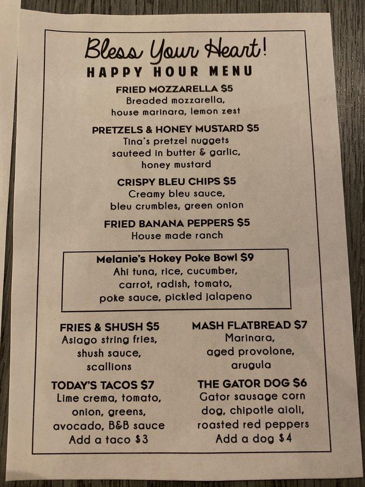 Menu at Brood & Barley, North Little Rock