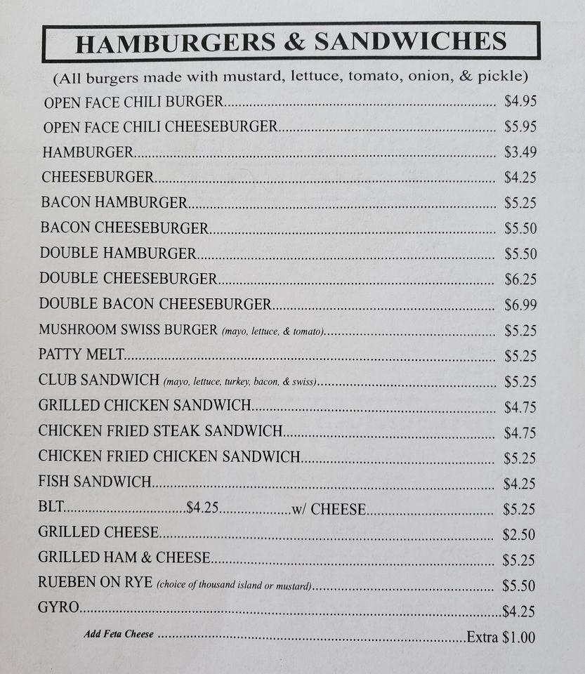 Menu at MARKS PLACE restaurant, Coweta, E