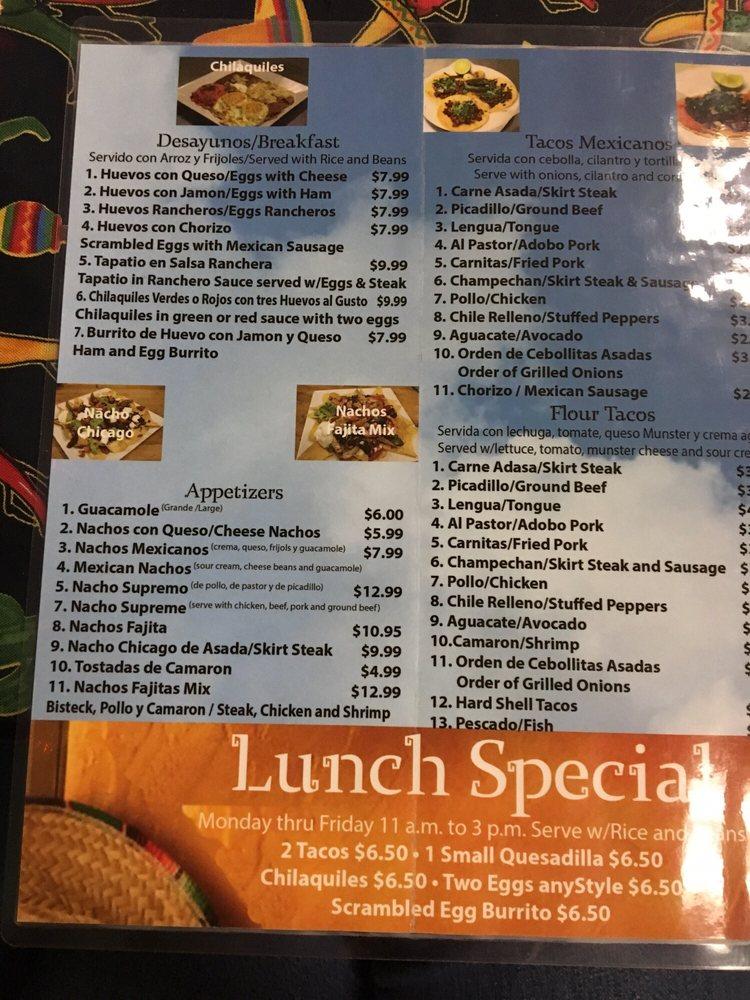 Menu at Taco Lindo restaurant, Naples, Santa Barbara Blvd