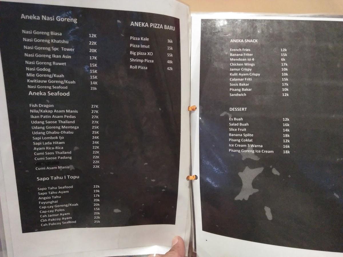 Carta de Tower Cafe, Pekalongan