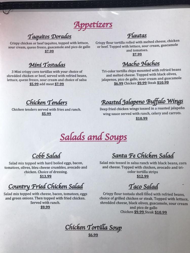 Menu at Casa Rios Grill pub & bar, Redding