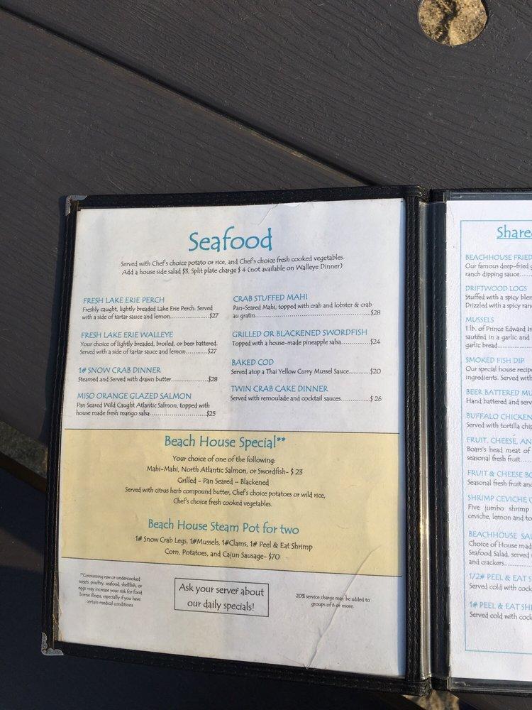 Menu at Dock's Beach House Restaurant, Port Clinton