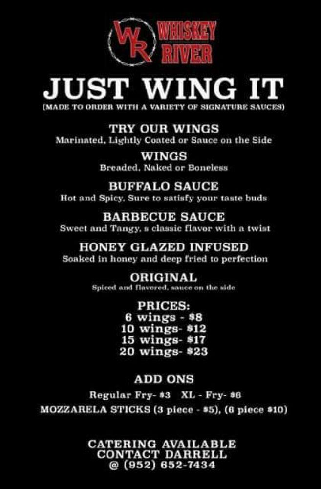 Menu at Whiskey River pub & bar, Nampa, 113 13th Ave S