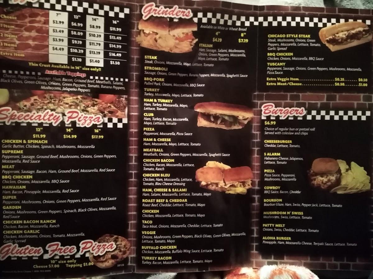 Menu at Danny's Diner restaurant, Middlebury