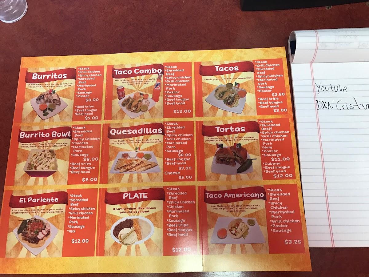 Menu at El Pariente Mexican Grill pub & bar, White Bear Lake