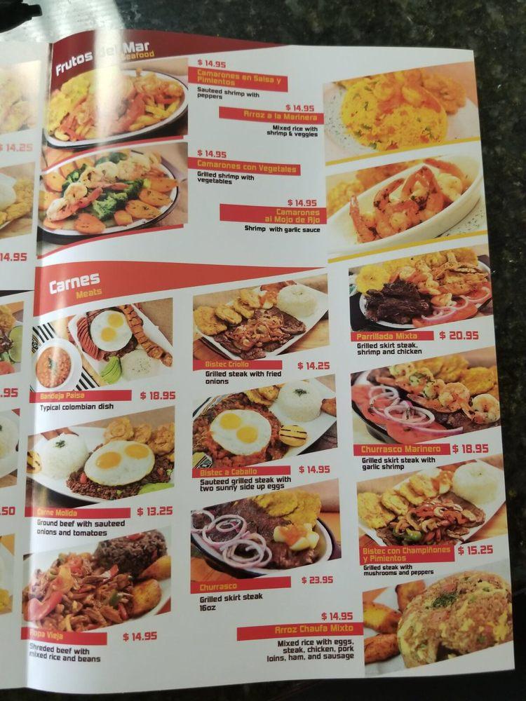 Menu at Colombian House restaurant, New Rochelle