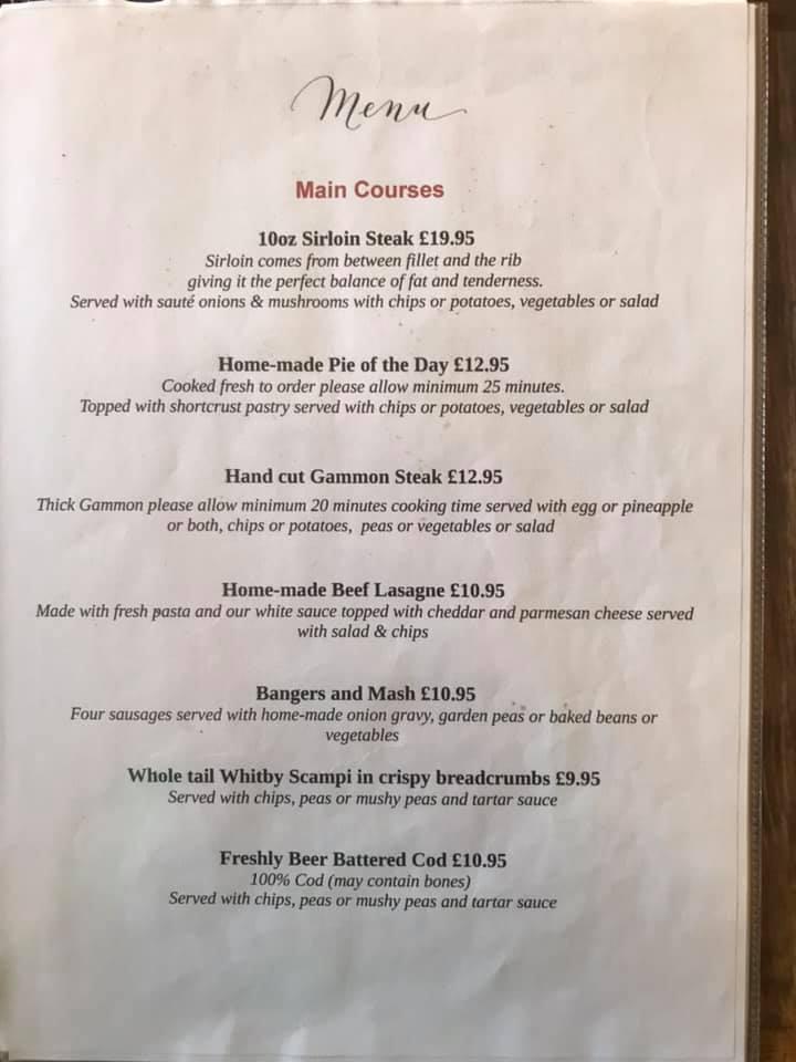Menu at The White Horse pub & bar, Arlesey