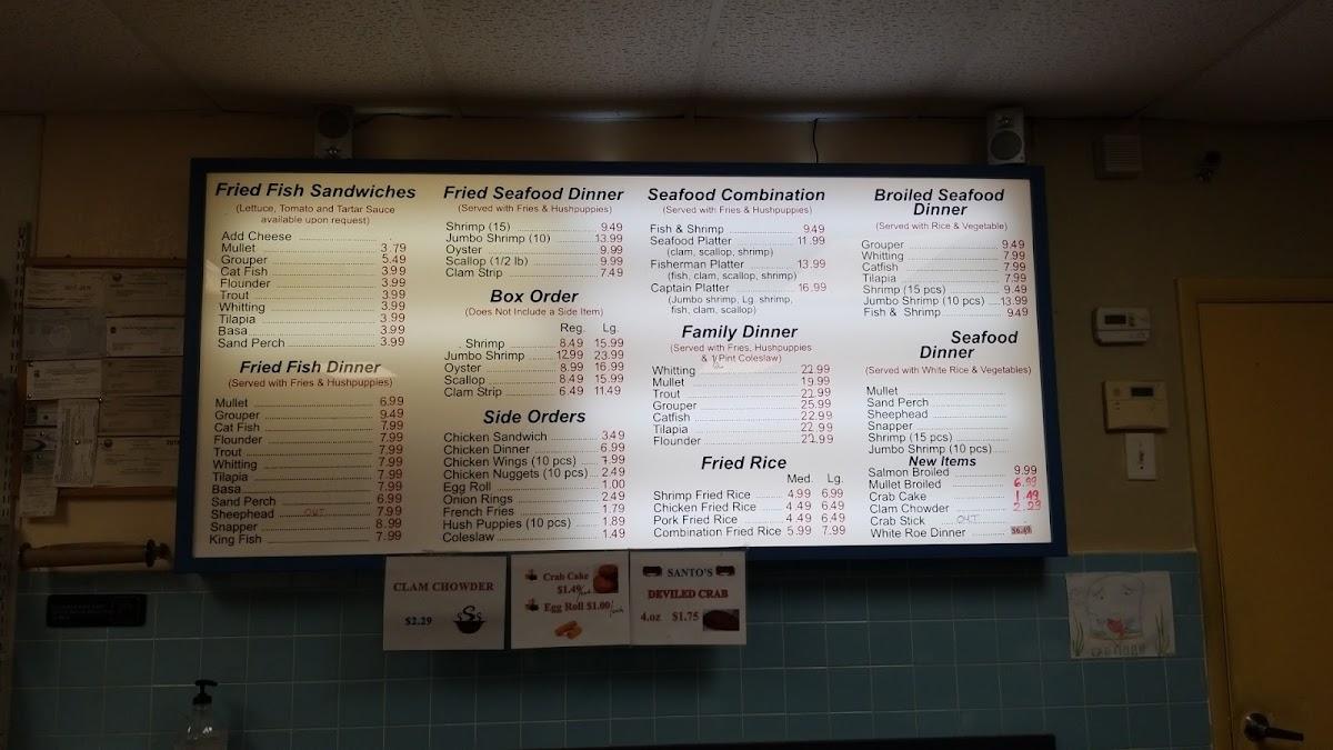 Menu at Blue Sea Seafood Market & Restaurant, Tampa
