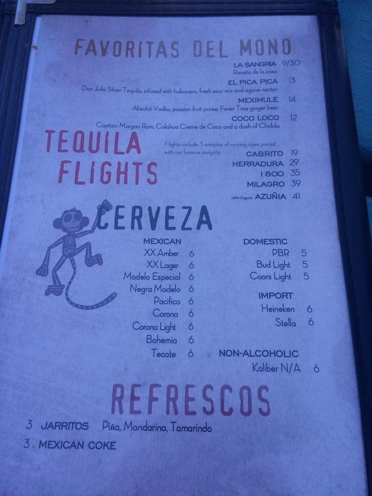 Menu at La Comida pub & bar, Las Vegas