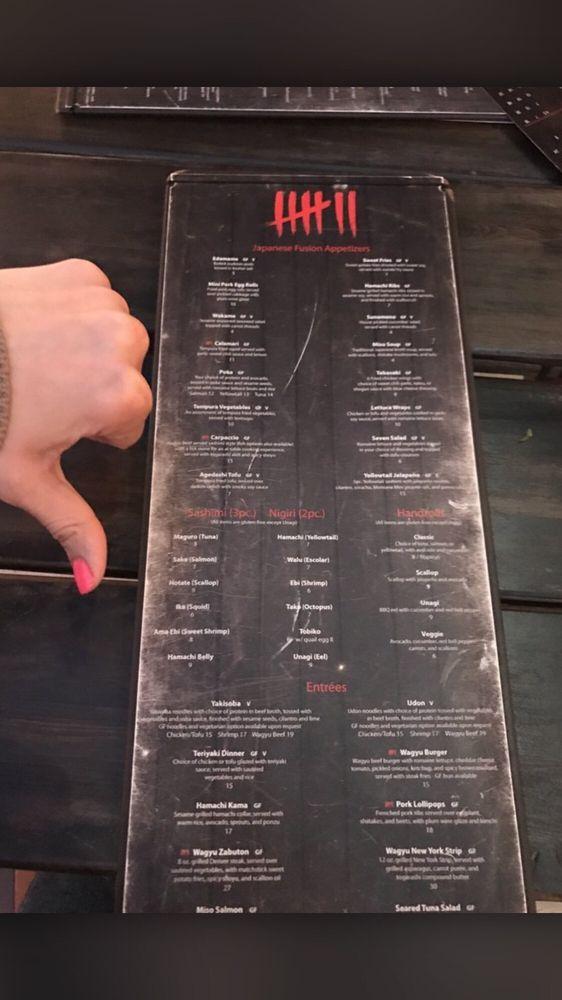 Menu at Seven Sushi pub & bar, Bozeman, 113 E Oak St #1A
