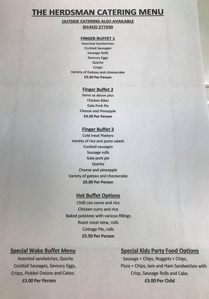 Menu at The Herdsman pub & bar, Hereford