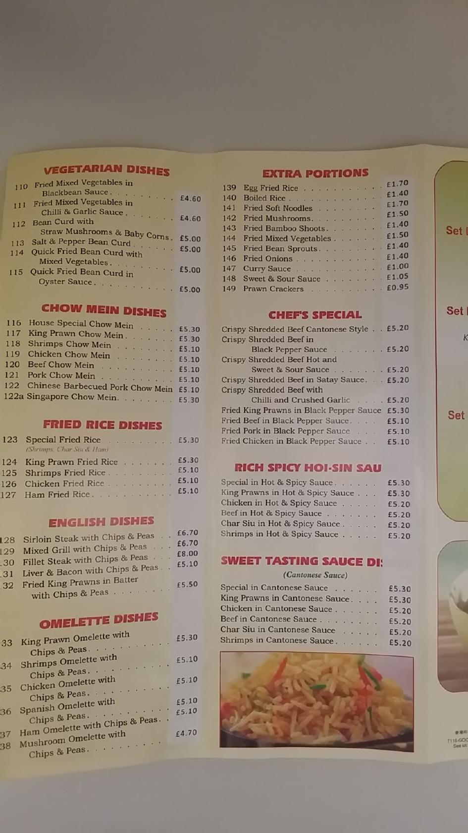Menu at Golden Chippy restaurant, Oldham, 380 Higginshaw Ln